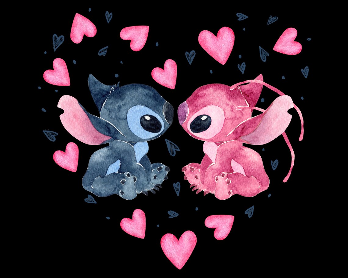 Stitch, Heart, Love, Sublimation Transfer, PNG, Magic Kingdom ...