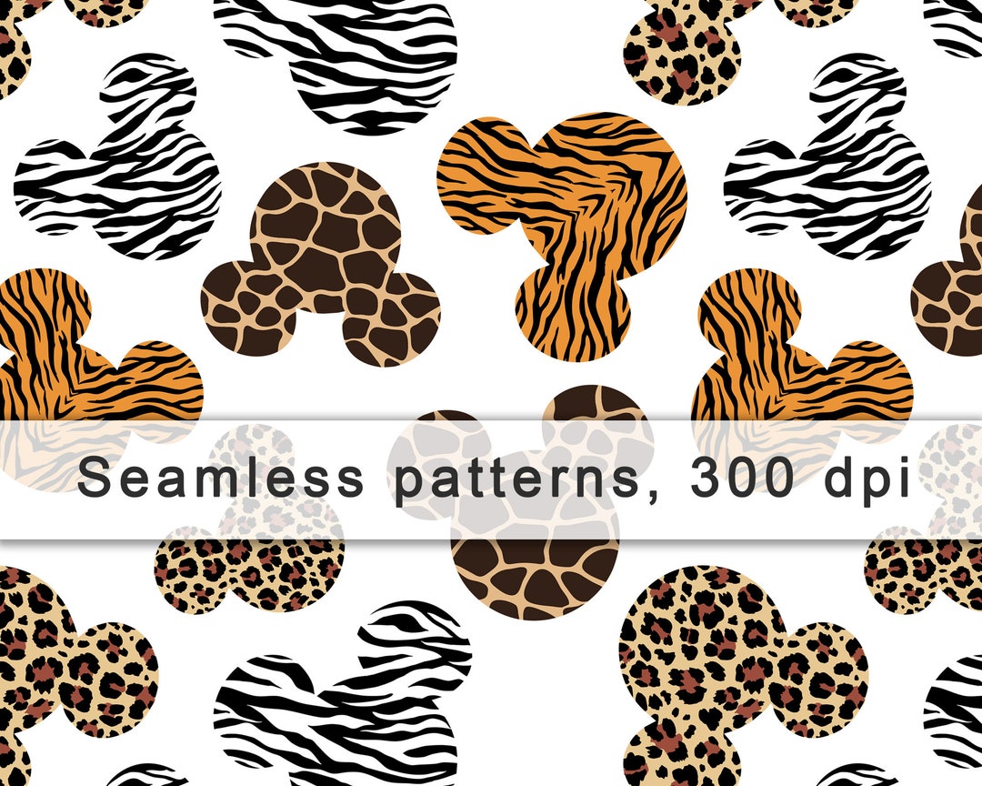 Animal Print, Mouse Head, Magic Kingdom, Tiger, Leopard, Giraffe,zebra ...
