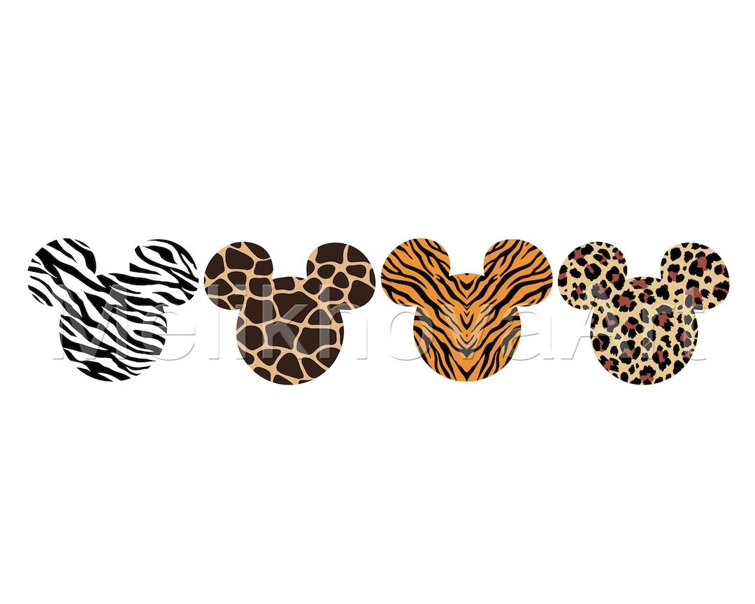 Animal Print, Mouse Head, Magic Kingdom, Tiger, Leopard, Giraffe,zebra ...