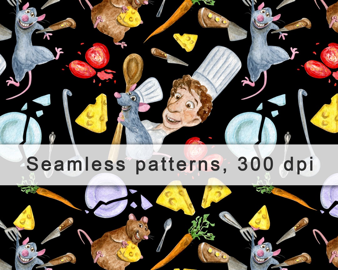 Ratatouille, Digital Paper, Printable, Print, Background, Watercolor ...