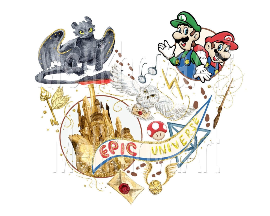 Epic Universe, Magic Kingdom, Movies, Parks, Watercolor, Printable ...