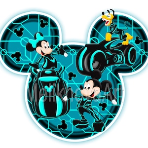 Tron Shirt, Epcot, Magic Kingdom, Mouse Head, Parks, Sublimation ...