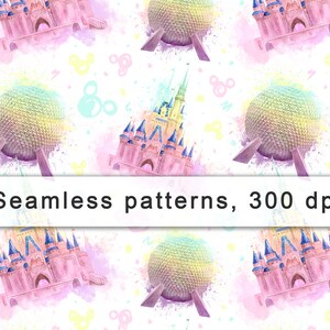 Epcot, Magic Kingdom, Castle, Parks, Mouse, Watercolor, Printable ...