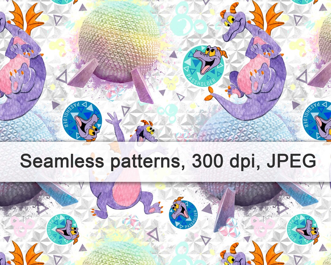 Epcot, Figment, Magic Kingdom, Mountain, Parks, Digital Paper ...