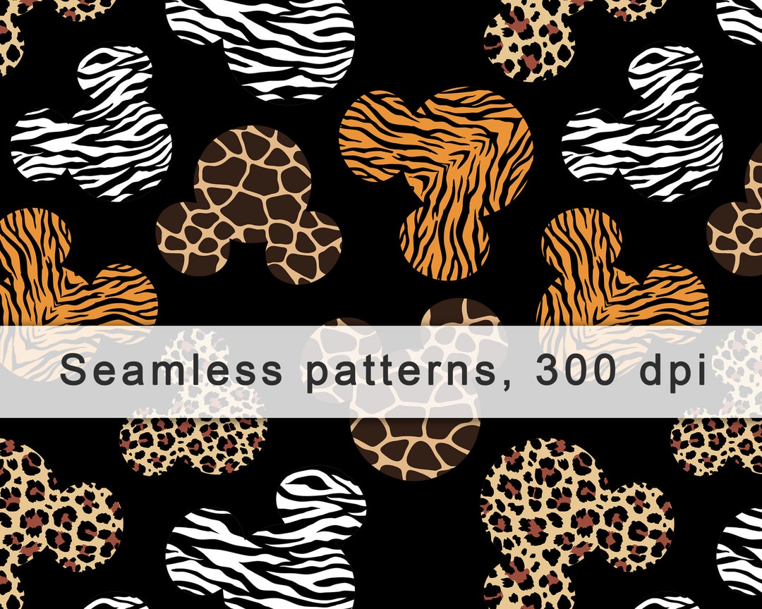 Animal Print Mouse Head Seamless Pattern, Sublimation Design (digital ...