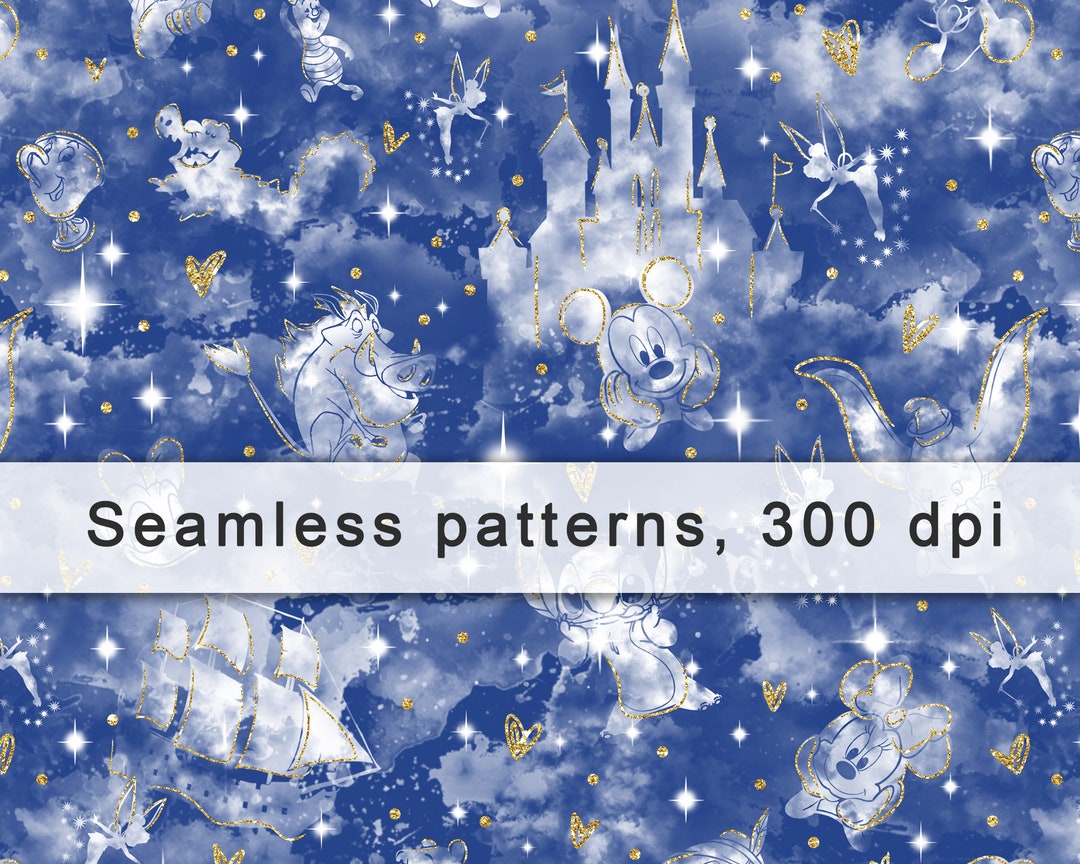 Magic Kingdom, Mouse, Digital Paper, Castle, Seamless Pattern ...