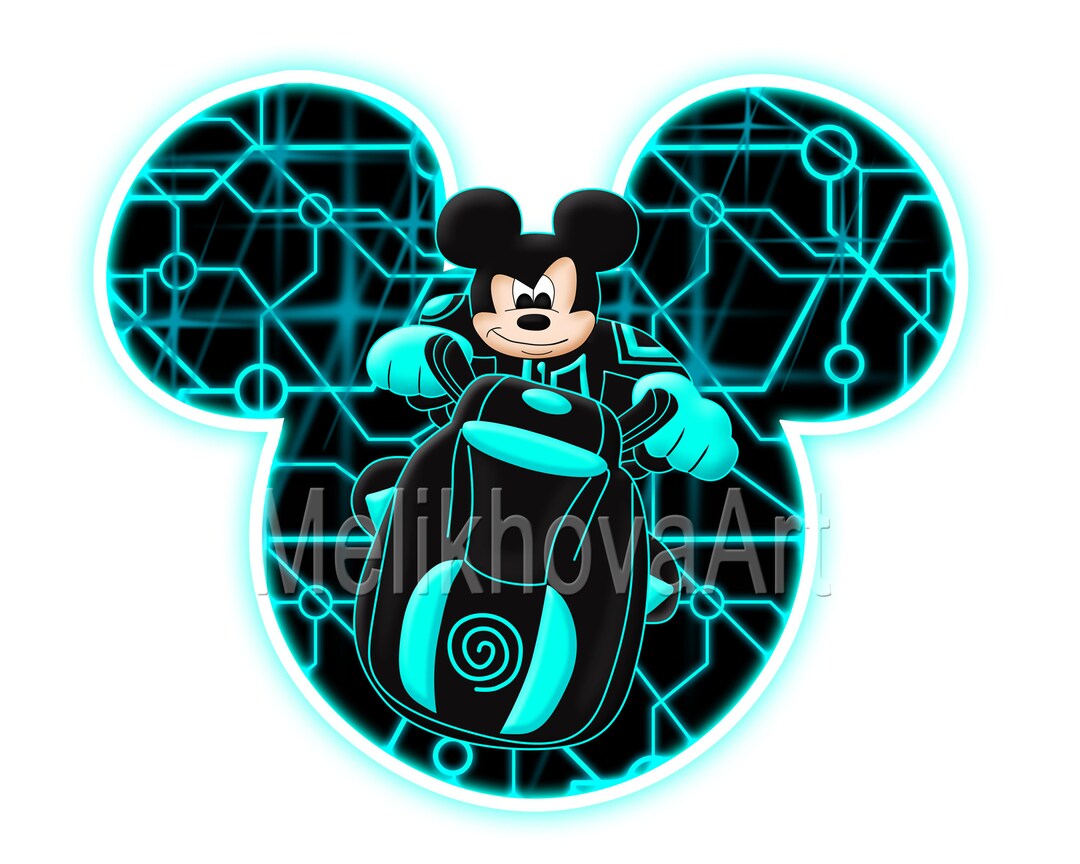 Tron Shirt, Epcot, Magic Kingdom, Mouse Head, Parks, Sublimation ...