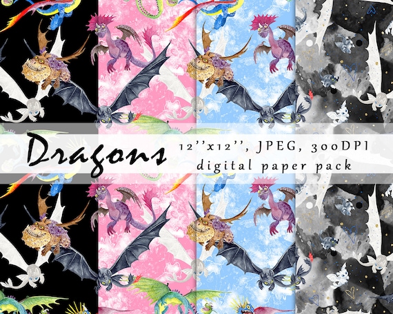 How to Train Your Dragon Night Fury Digital Paper Magic - Etsy Canada