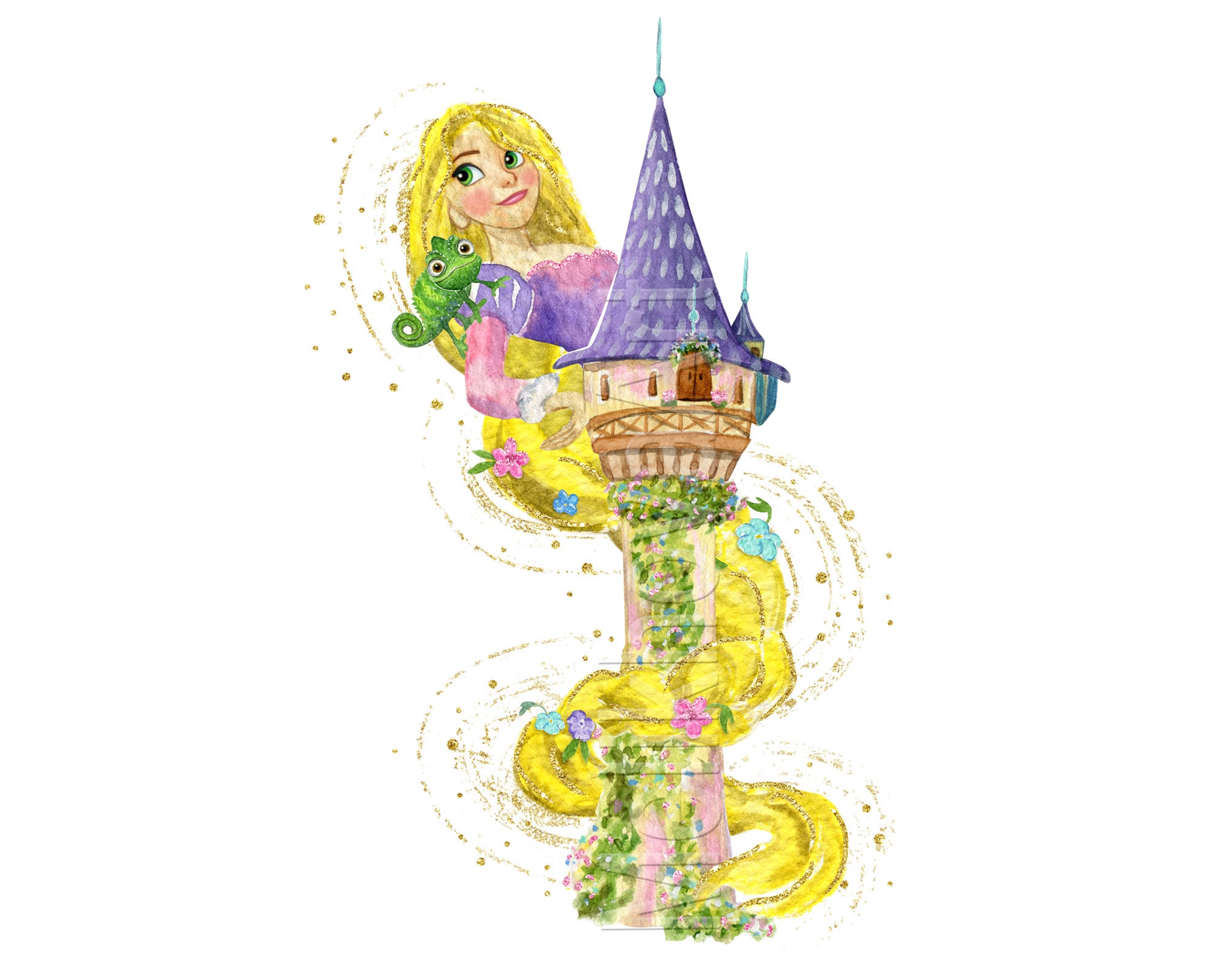 Princess Rapunzel Digital Magic Kingdom Glitter - Etsy