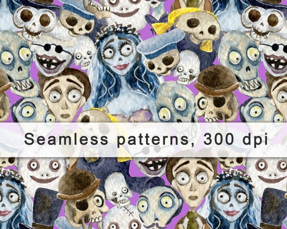 Corpse Bride Digital Paper Halloween Magic Kingdom Horror - Etsy