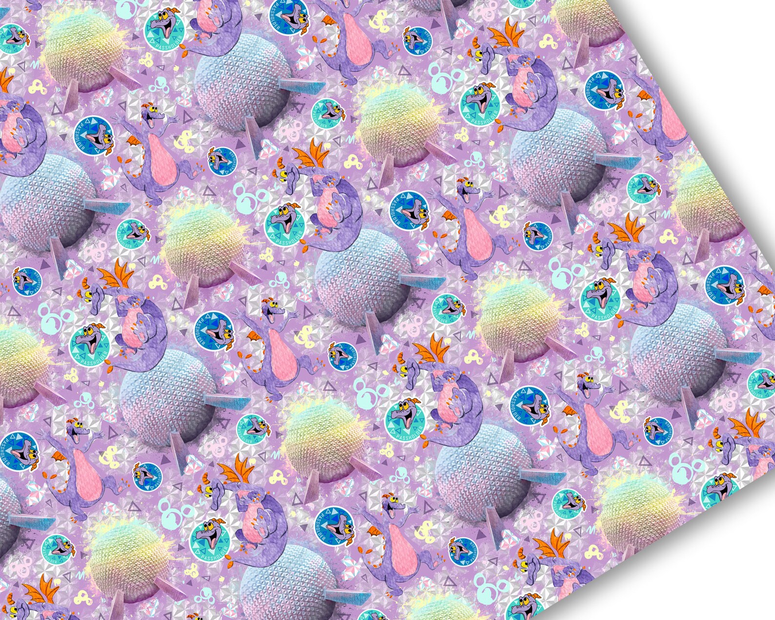 Epcot Figment Magic Kingdom Mountain Parks Digital Paper - Etsy