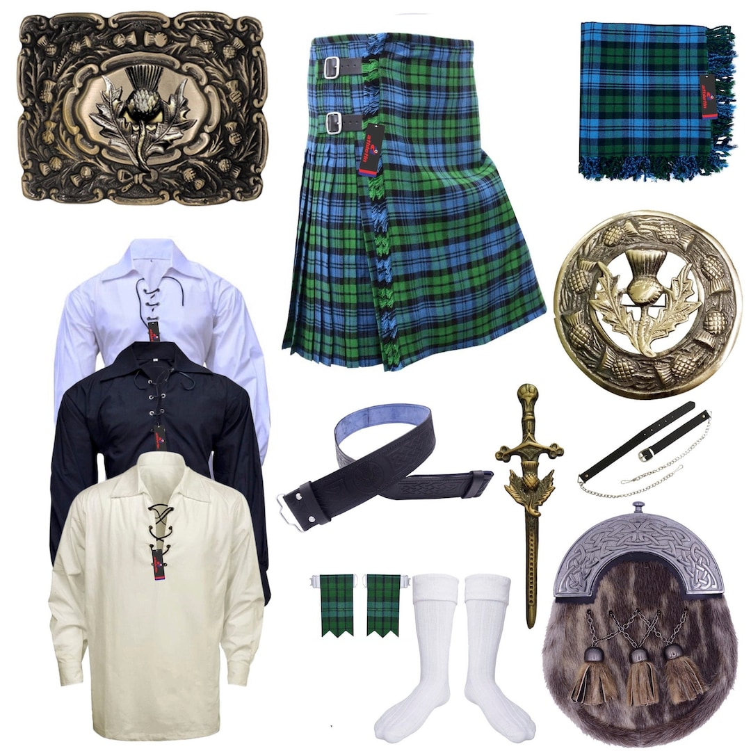 Traditional Ancient Campbell Tartan Kilt Perfect for Scottish Events ...