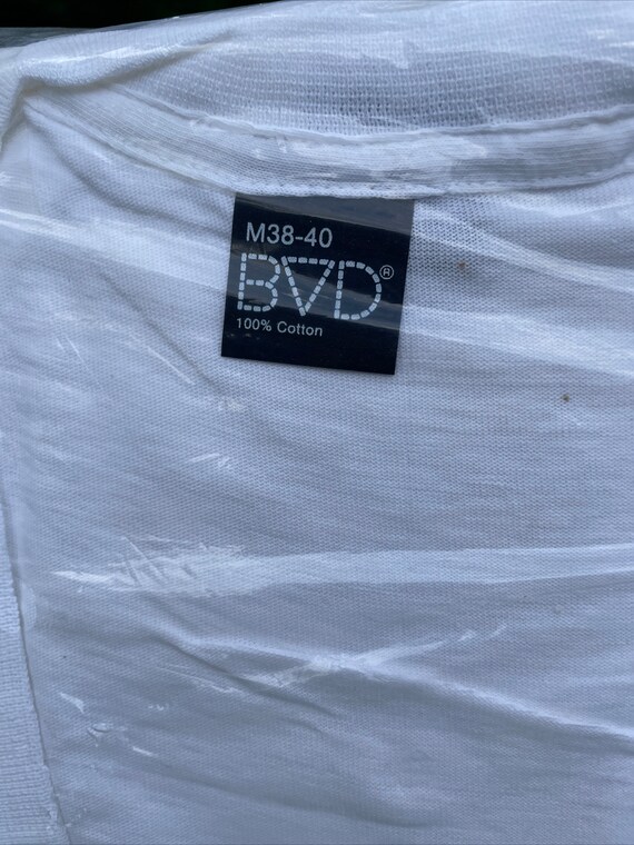 Vintage Plain White T-Shirts V-neck BVD Dated 1977 Bl… - Gem