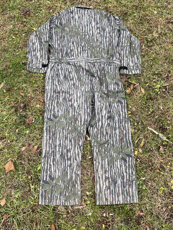 Vintage 70s WALLS Realtree Tree Bark Camo Coveralls U… - Gem