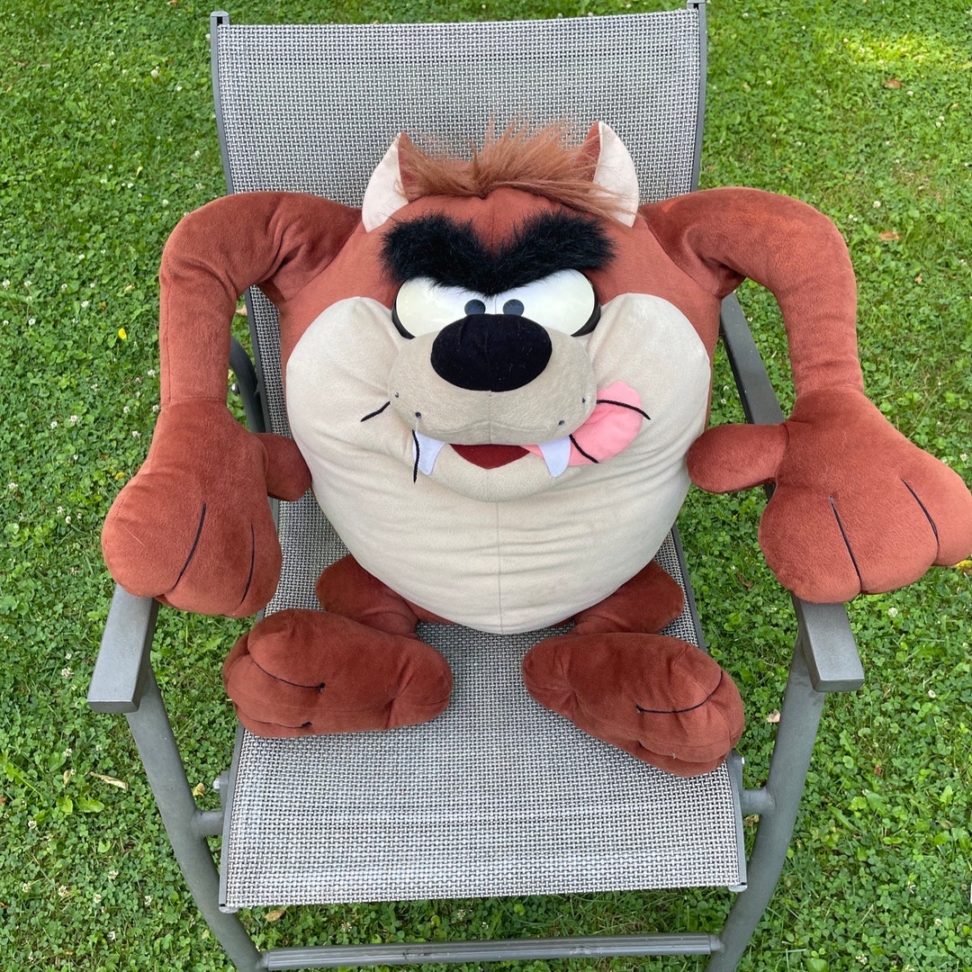 Vintage Looney Tunes Tazmanian Taz Devil Plush 30 Six Flags Theme Parks ...