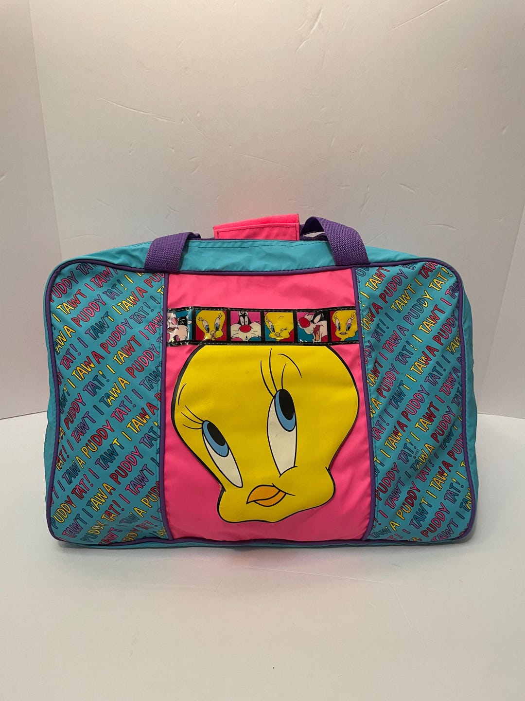 Vintage Tweety Bird Looney Tunes Overnight Bag Backpack Duffle Dated ...