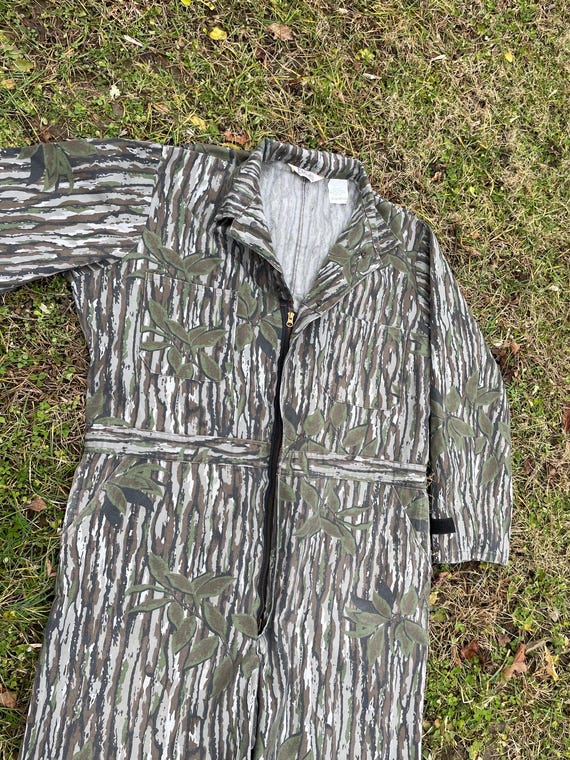 Vintage 70s WALLS Realtree Tree Bark Camo Coveralls U… - Gem