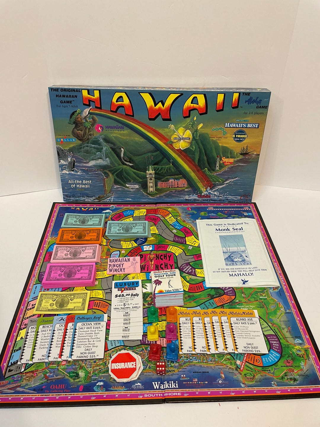 1991 Vintage Hawaii Oahu Edition Hawaiian Airlines Board Game Rare ...