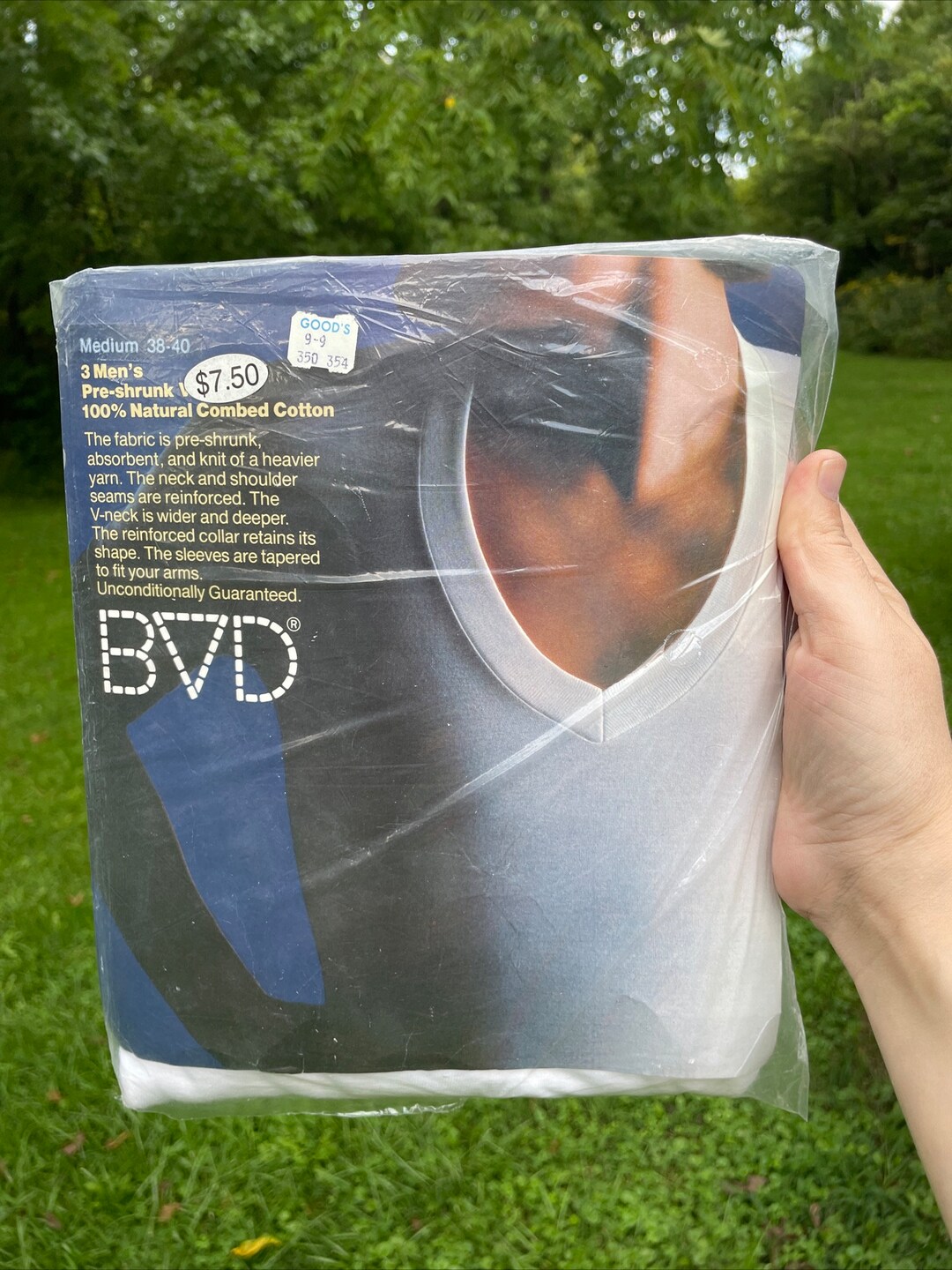 Vintage Plain White T-shirts V-neck BVD Dated 1977 Blank Thin Made in ...