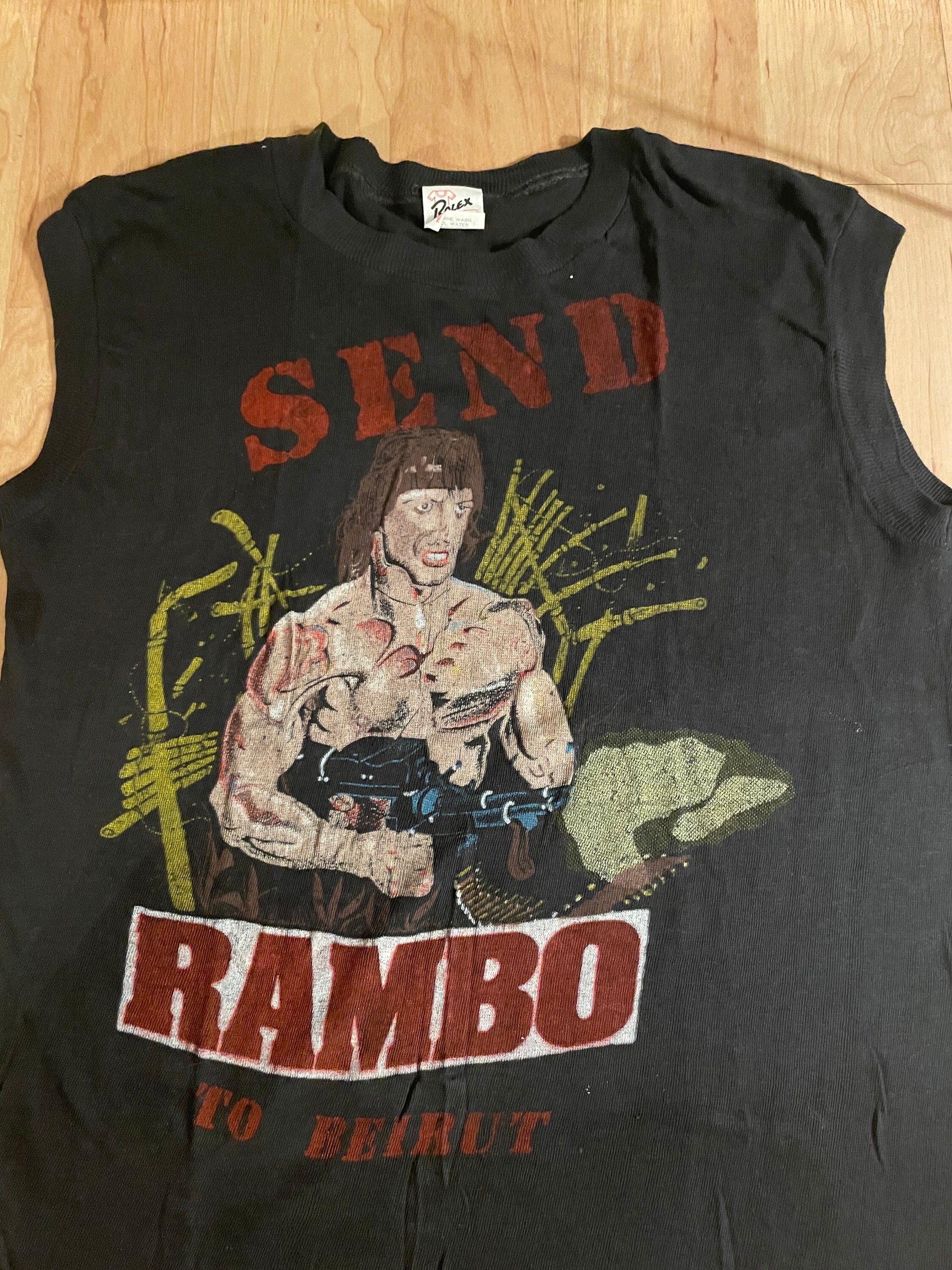 Vintage Rambo T-shirt Tee 80s Beirut War First Blood Authentic Army ...