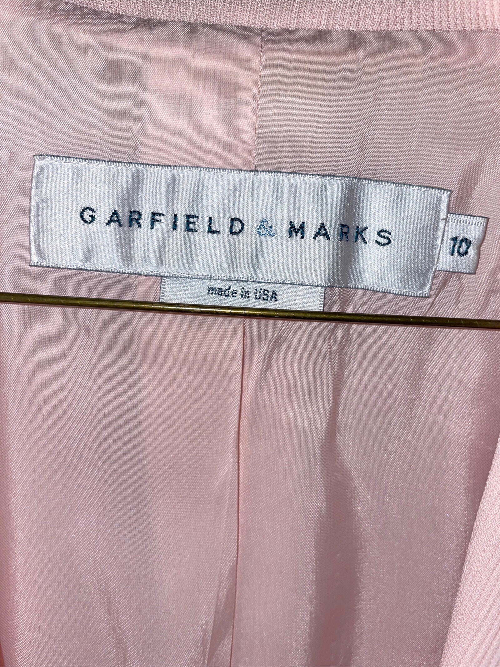Garfield & Marks 2 Piece Womens Size 10 Skirt AND Blazer Suit Pink Made ...