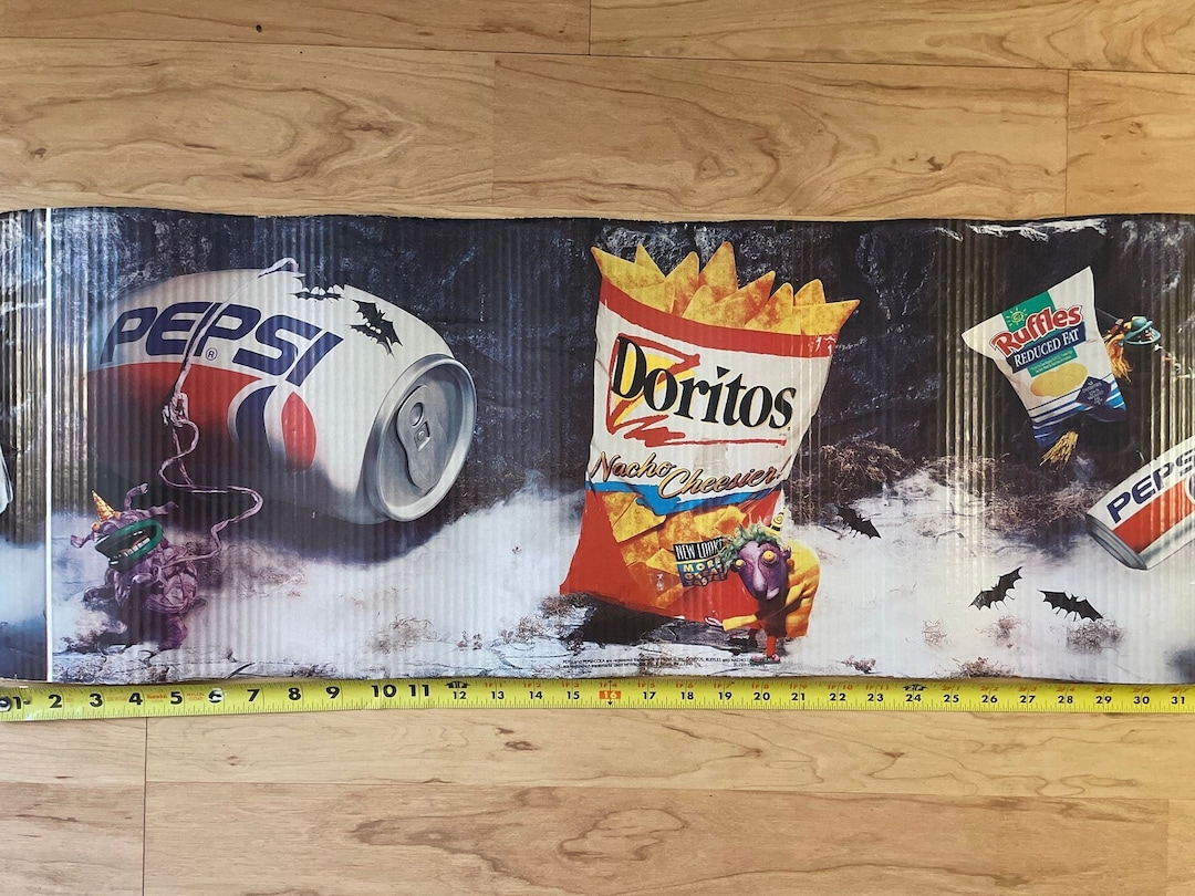 Vintage Halloween Pepsi Sign Banner Advertising Store Display Gas ...