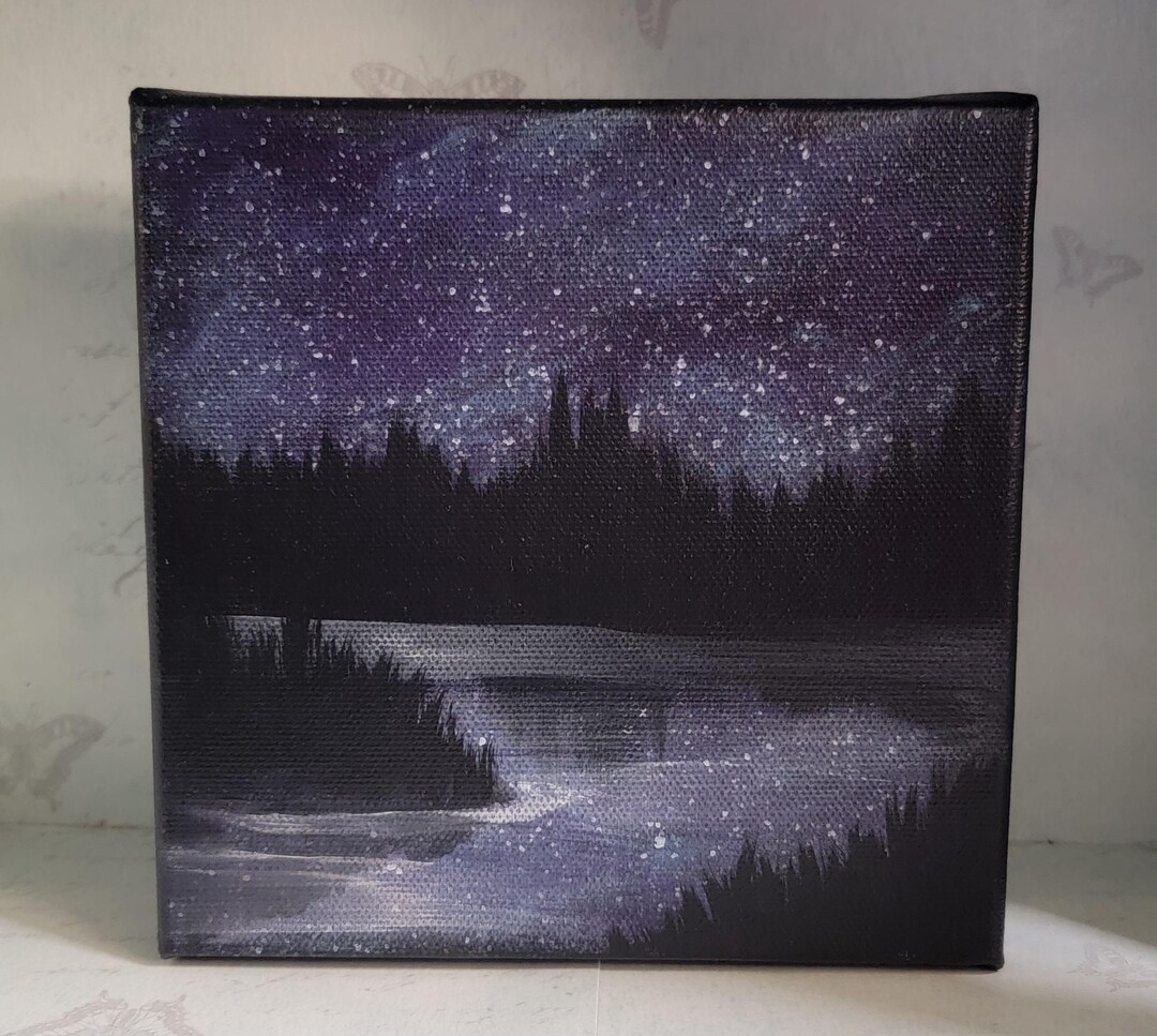 Purple-blue Night Sky 6"×6" - Etsy