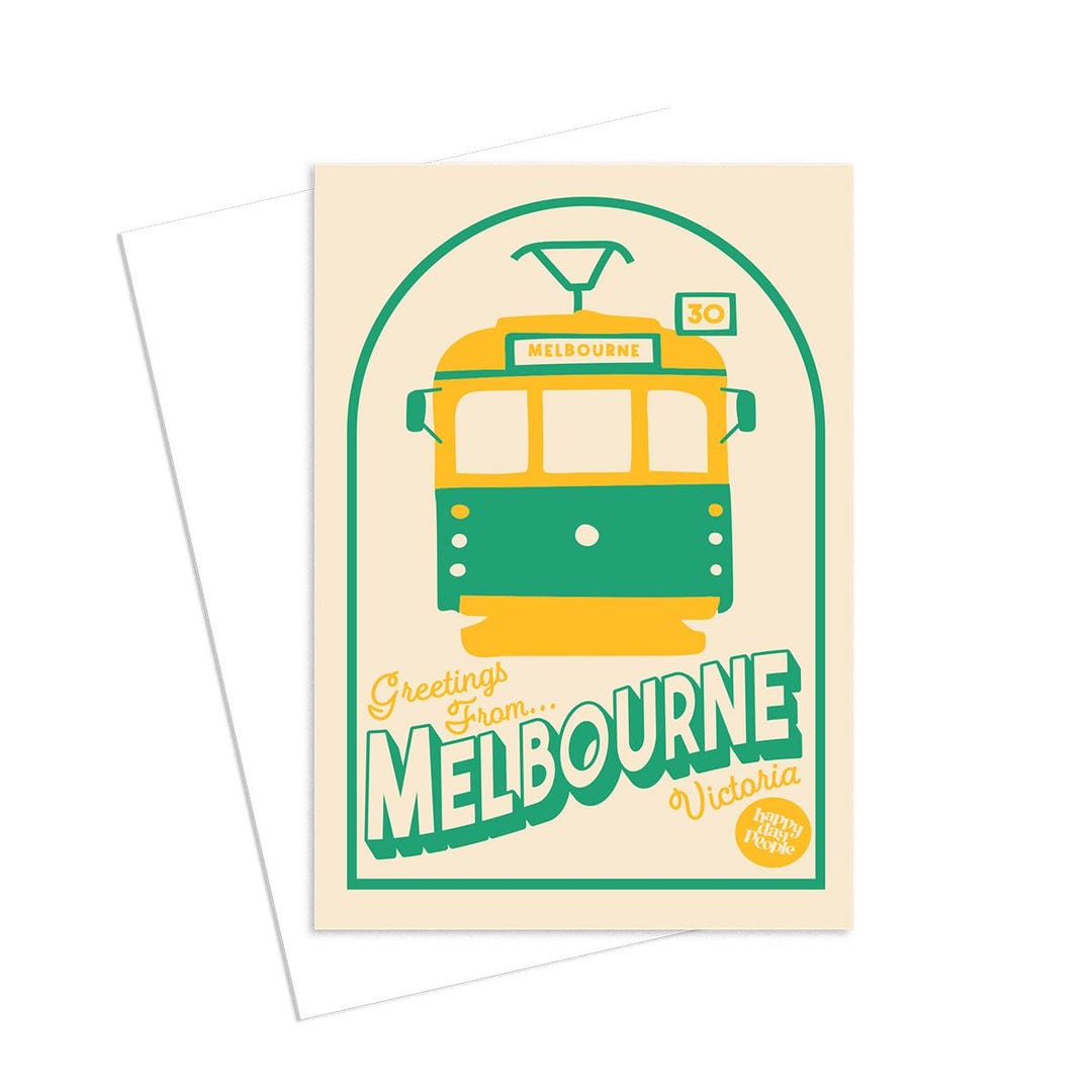 Melbourne Tram Greeting Card Designed & Made in Melbourne. - Etsy