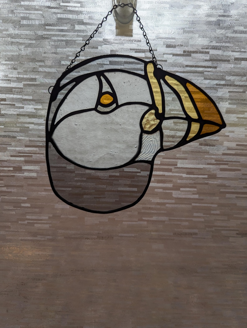Stained Glass Puffin Head - Etsy