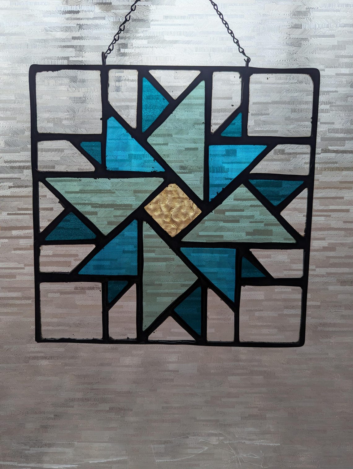 Stained Glass Barn Quilt Panel - Blue/gray - Etsy