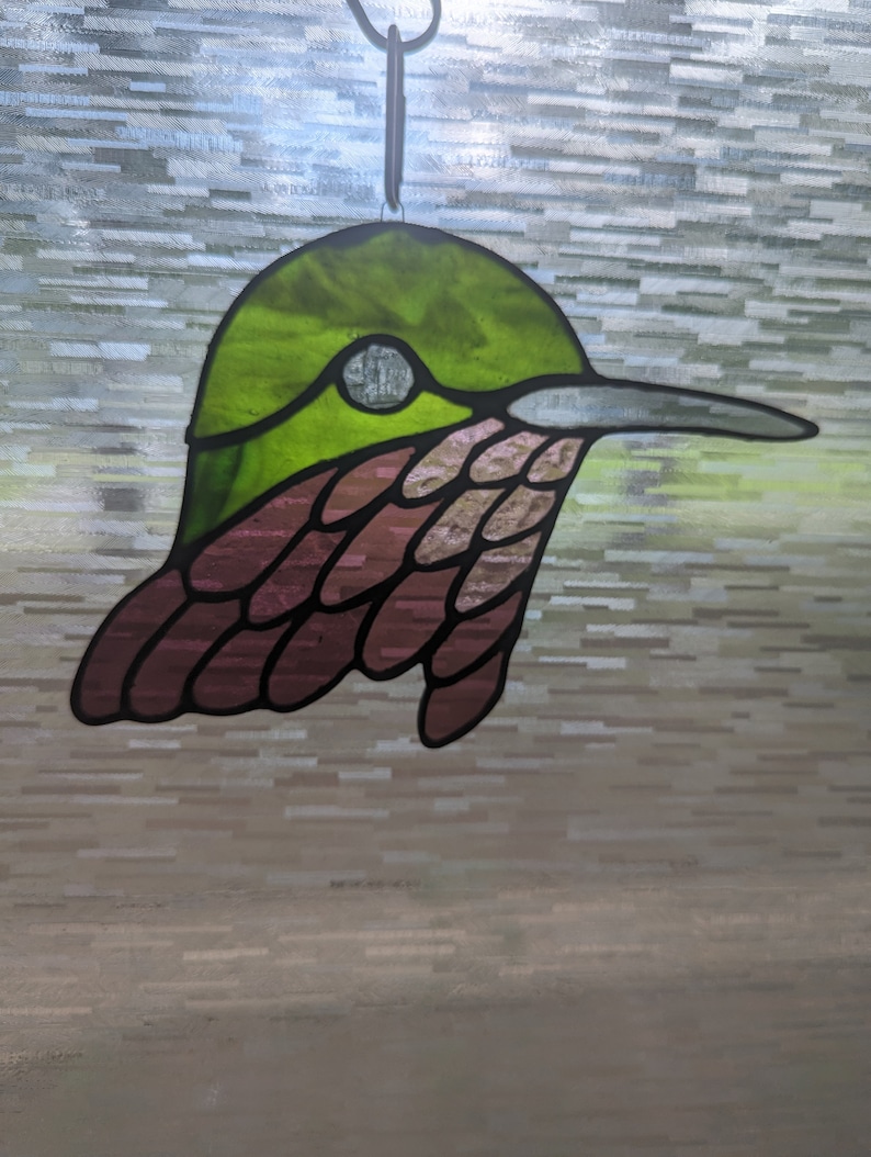 Stained Glass Calliope Hummingbird Head - Etsy