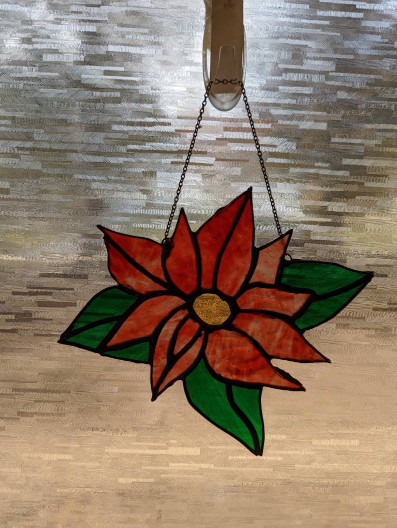Stained Glass Poinsettia - Etsy