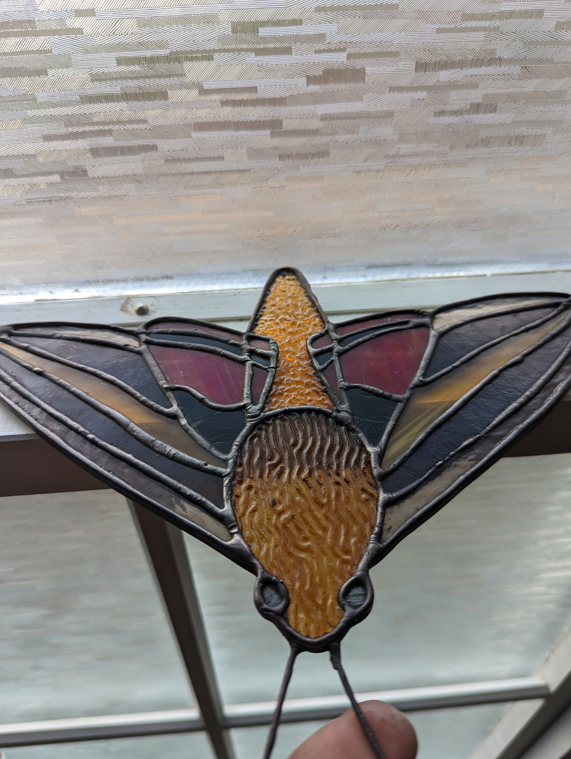 Stained Glass Moth in Textured Glass - Etsy