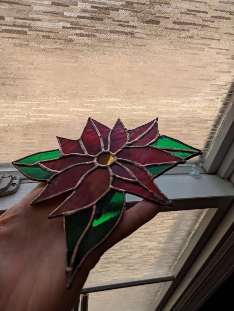 Stained Glass Poinsettia - Etsy