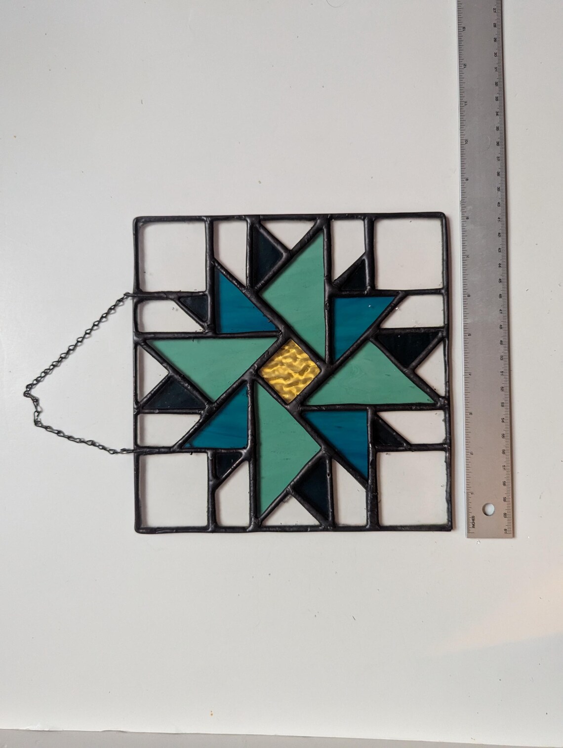 Stained Glass Barn Quilt Panel - Blue/gray - Etsy