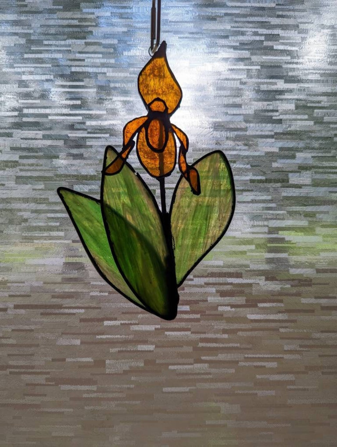 Stained Glass Yellow Lady's Slipper - Etsy