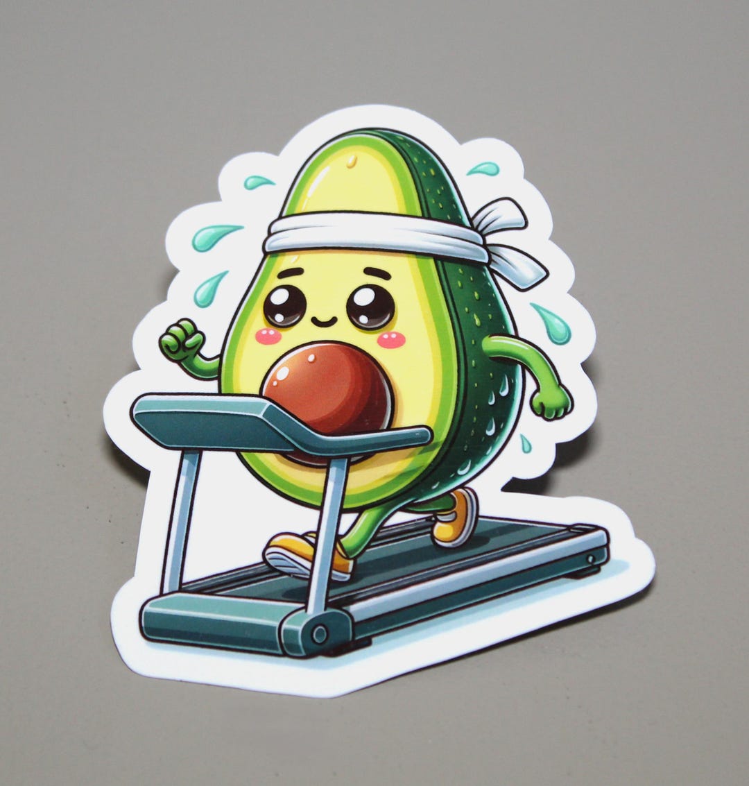 Funny Avocado Sticker, Funny Workout Sticker, Funny Vinyl Sticker ...