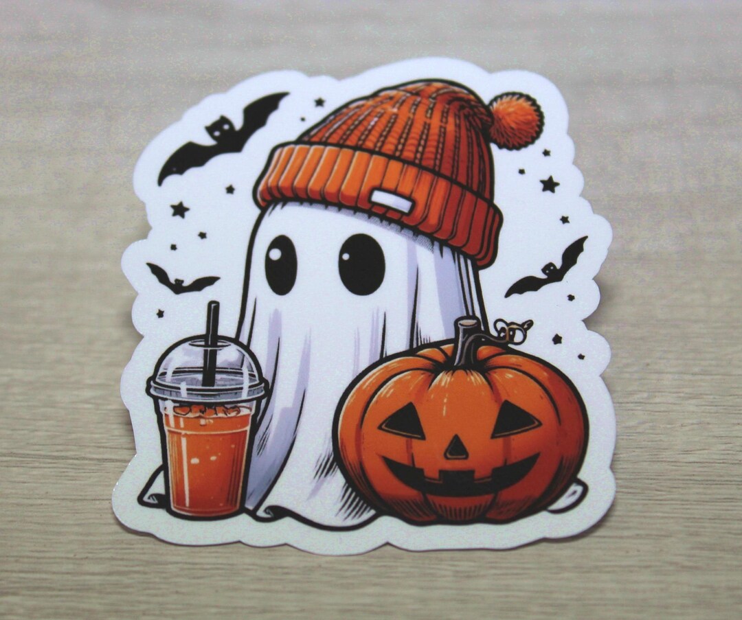 Halloween Ghost Sticker, Funny Ghost Sticker, Cute Fall Sticker, Gift ...