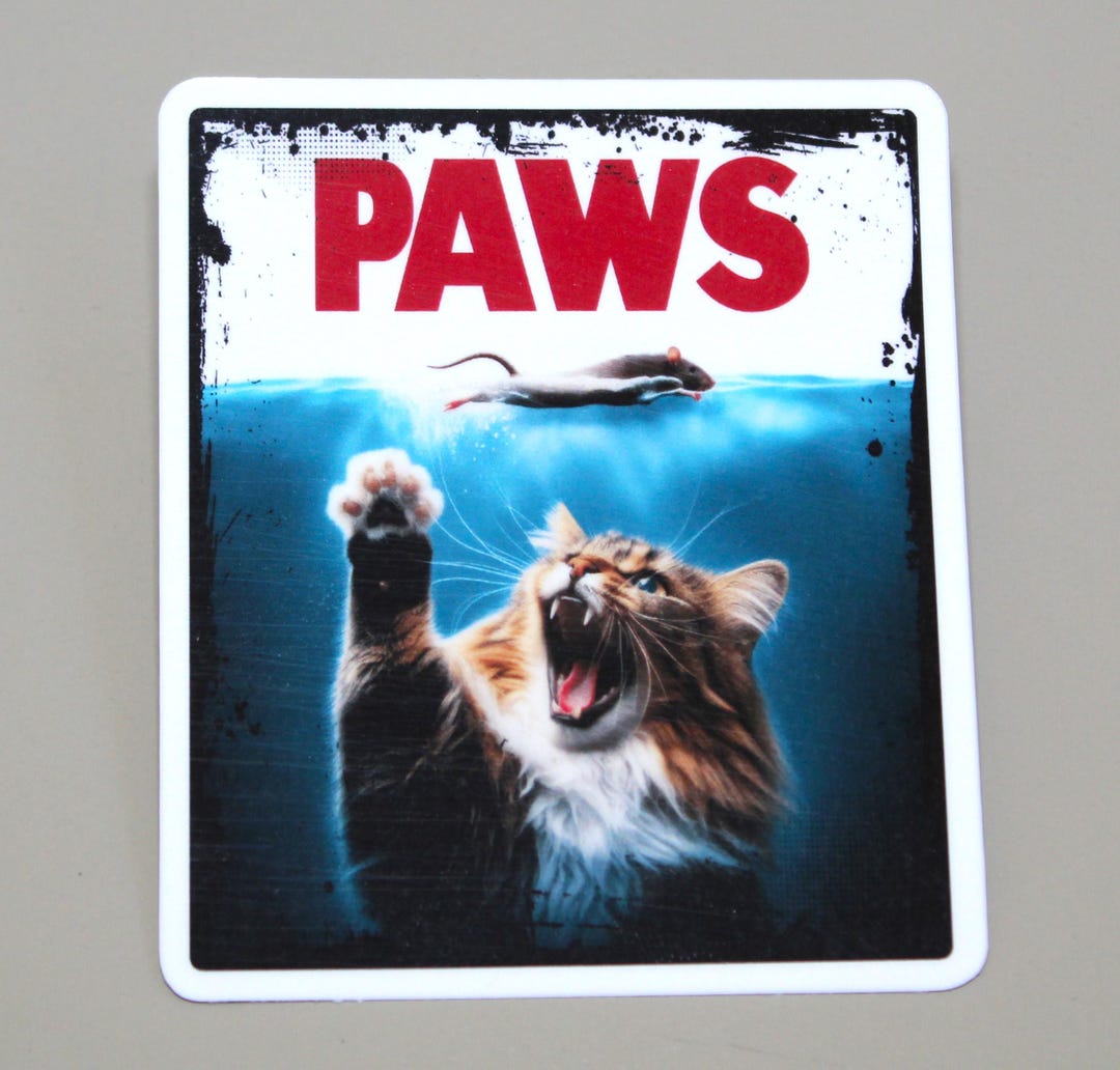 Cat Paws Sticker, Funny Cat Sticker, Funny Movie Sticker, Cute Cat ...