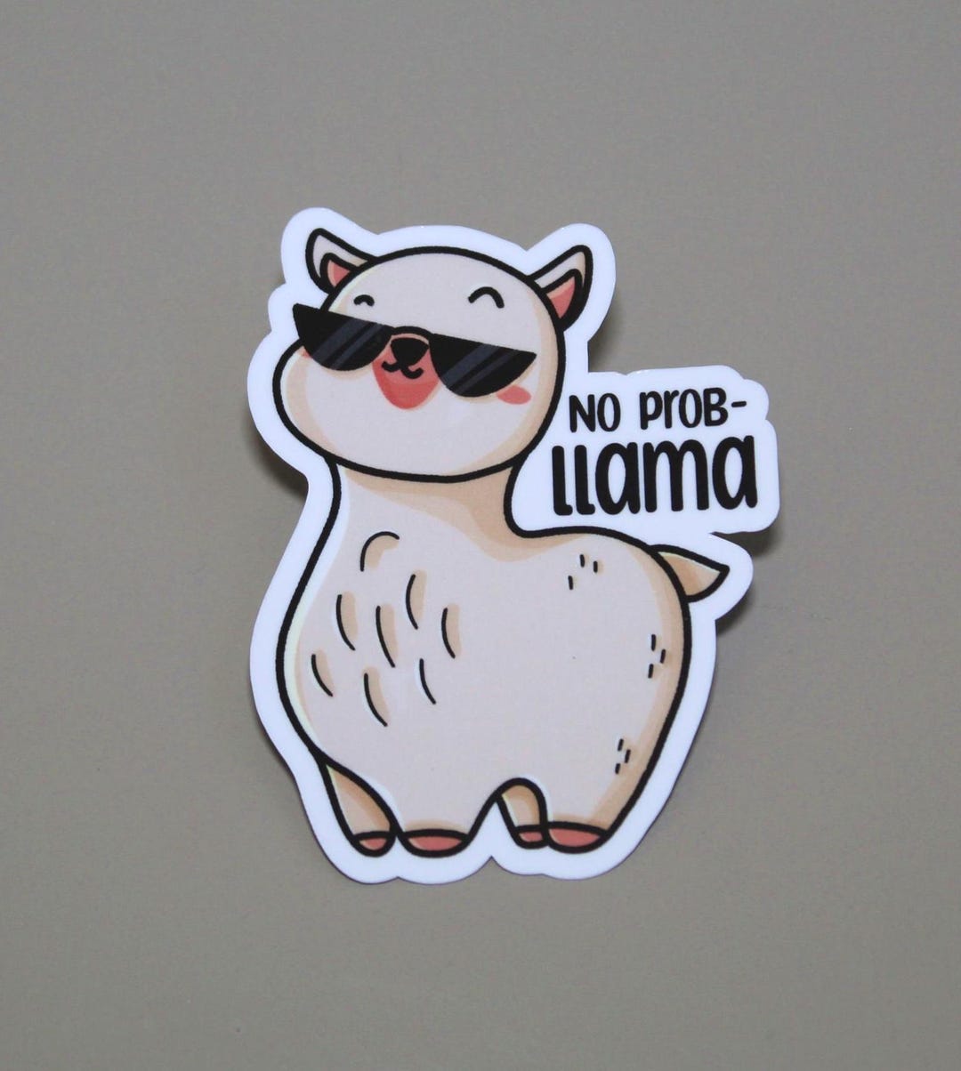 No Prob-llama Funny Sticker, Funny Llama Sticker, Funny Vinyl Sticker ...