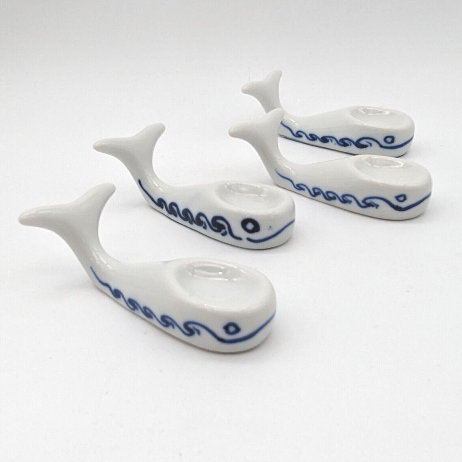 Vintage Porcelain Smiling Whale Salt Cellars Open Salt Pinch Dish Set ...