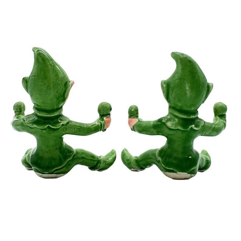 Pair Gilner Light Green Pixie Elf Figurines Playing Maracas - Etsy