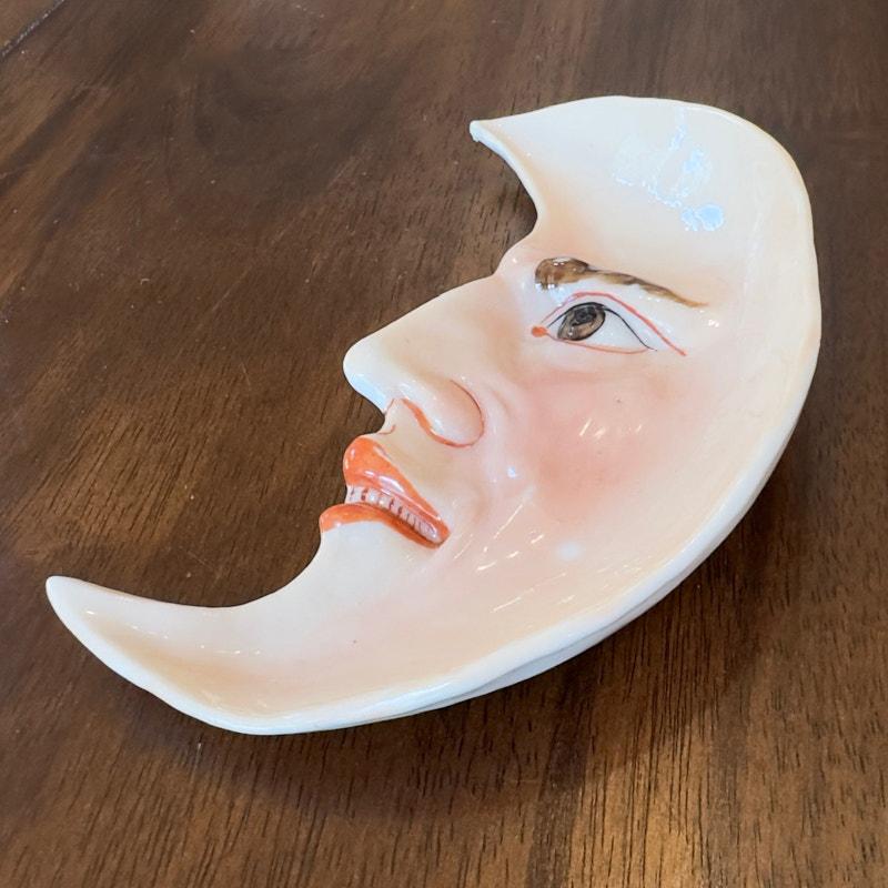 Man in the Moon Trinket Dish | Antique Hand Decorated Ceramic German ...