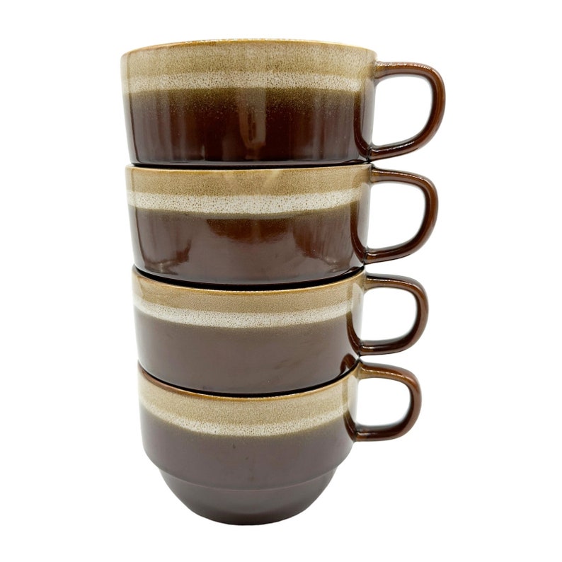 Pier 1 Imports Stacking Brown Ombre Mugs Stoneware Coffee Drip Glaze Soup Chili - Etsy