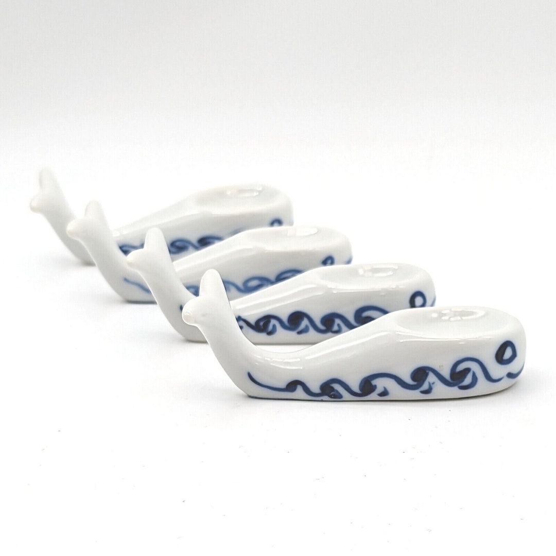 Vintage Porcelain Smiling Whale Salt Cellars Open Salt Pinch Dish Set ...