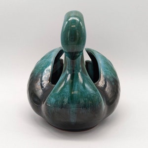 Blue Mountain Pottery Swan Planter Drip Glaze Blue Green Black Redware ...