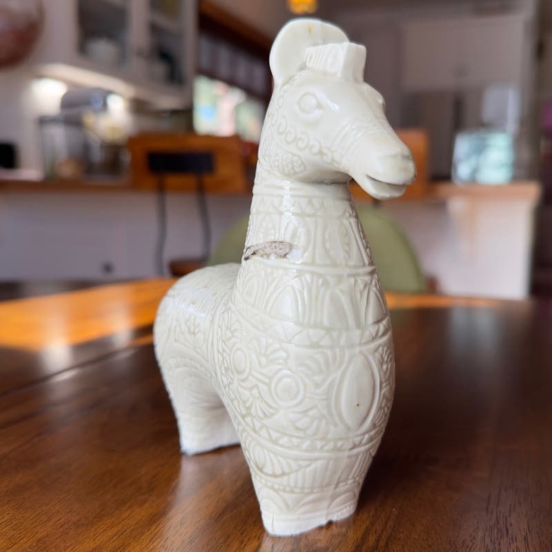 Bitossi Style Horse White Figurine Mid-century Modern Raymor Slipware ...