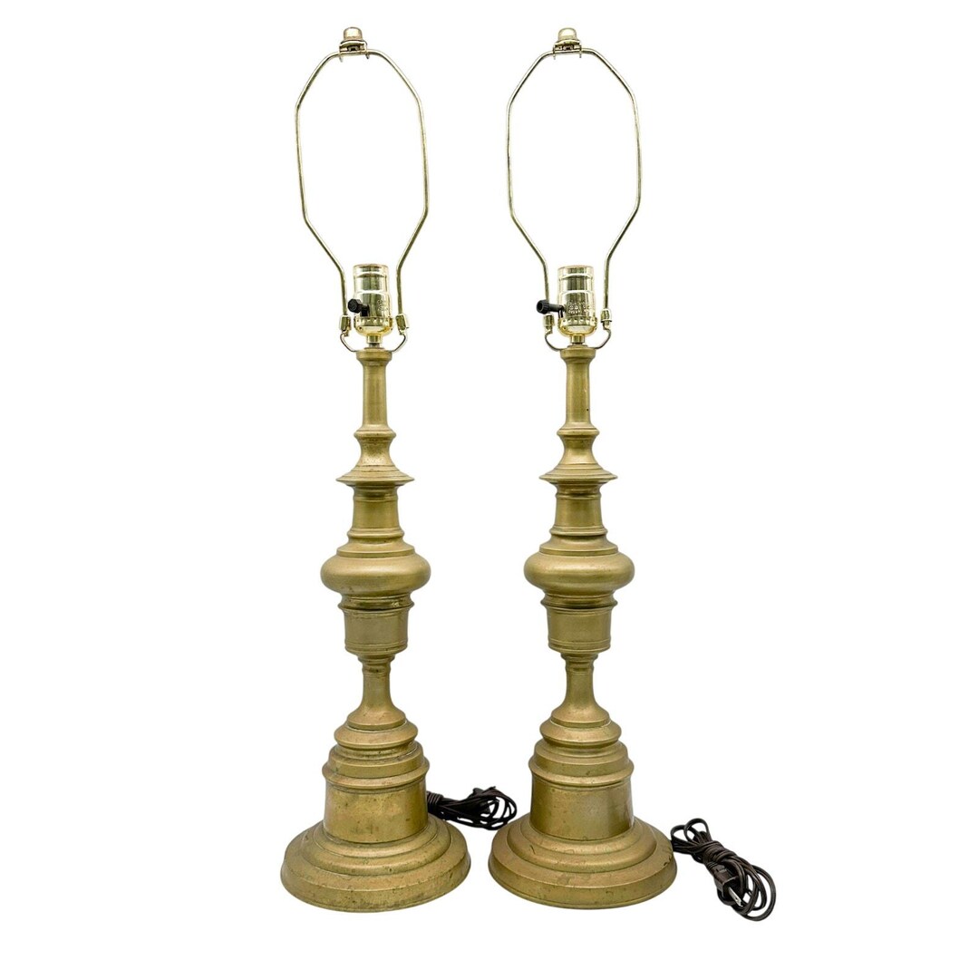 Kaeder MCM Solid Brass Lamps | Heavy Matched Pair Working Condition ...