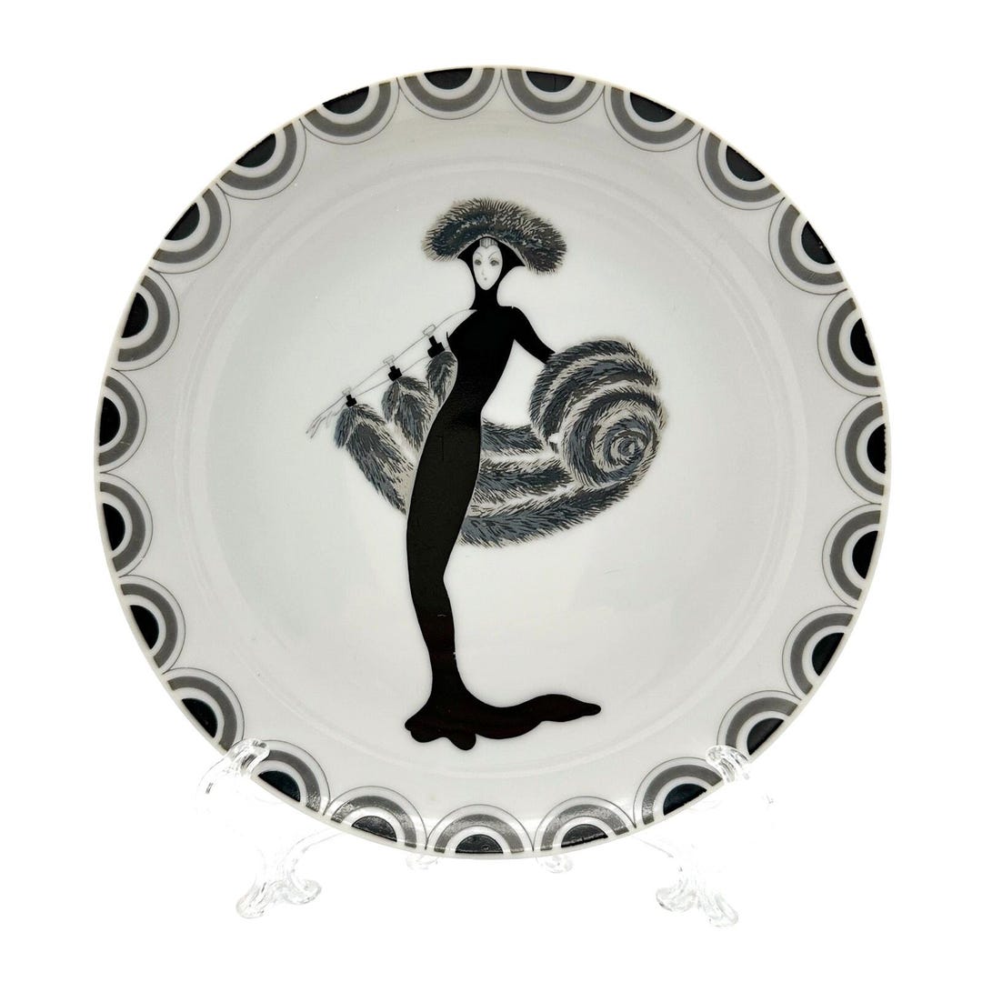 Erte Designed Snack Plate High Society by Seymour Mann Art Deco Fashion ...
