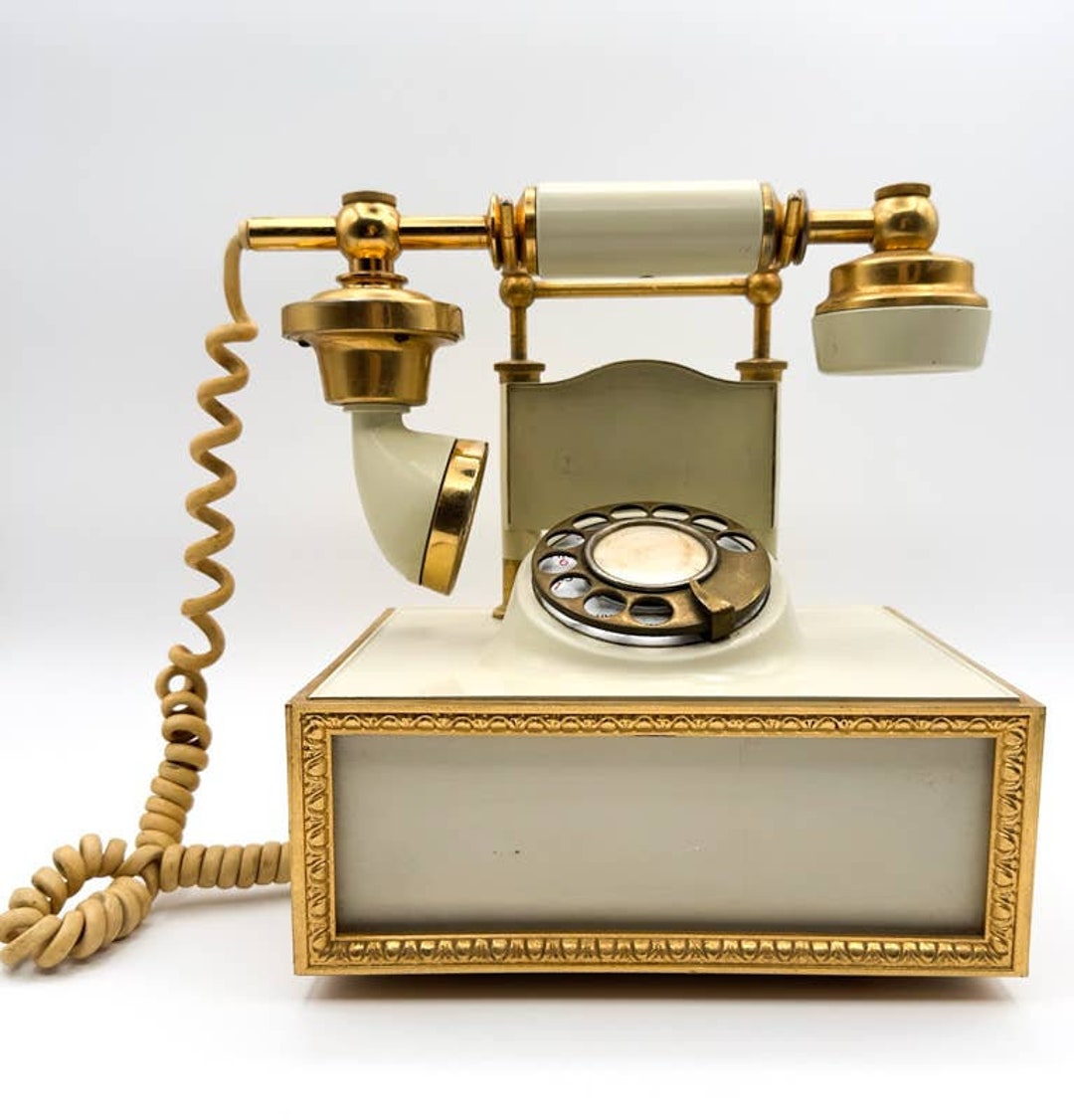 Vintage DECO-TEL French Victorian Style Rotary Dial Phone in Ivory ...